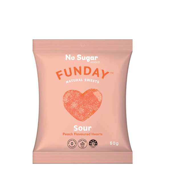 FUNDAY Natural Sweets - Sour Peach Hearts | Geelong Stockist - Natural ...