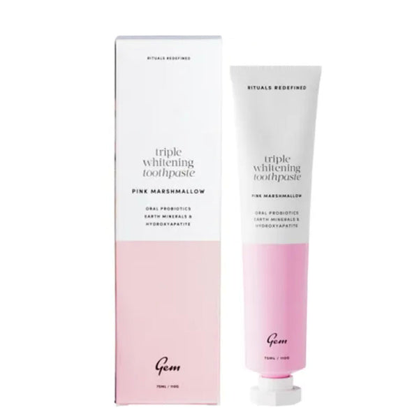 Gem Triple Whitening Toothpaste - Pink Marshmallow (fluoride-free ...